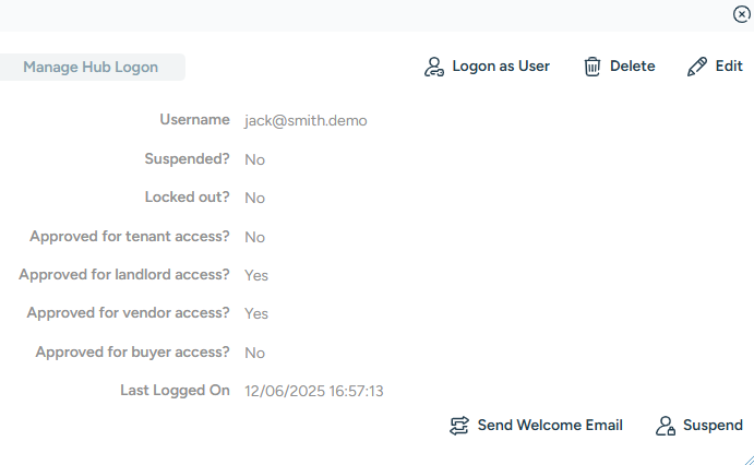 Managing a Hub logon – 10ninety